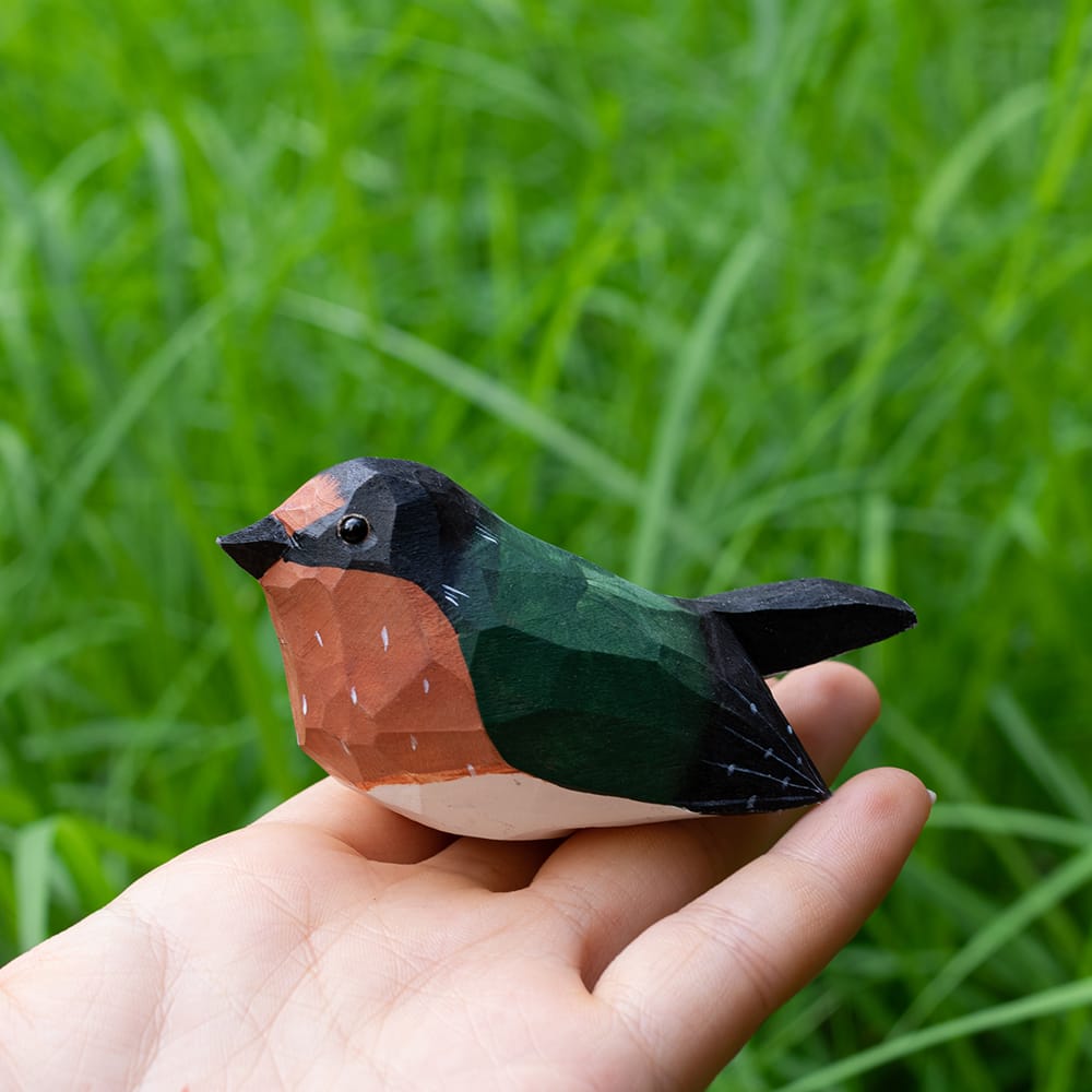 Barn Swallow Wooden Figurine | Hand-Carved Bird Figure for Home Decor ...